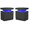 Amazon.com: DobleCliCli LED End Table Set of 2, Modern Nightstand with ...