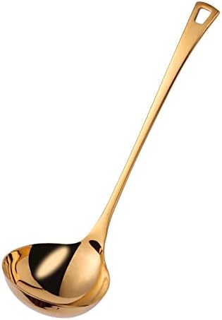 Amazon.com | Soup Ladle, Stainless Steel Serving Spoon Golden Cooking ...