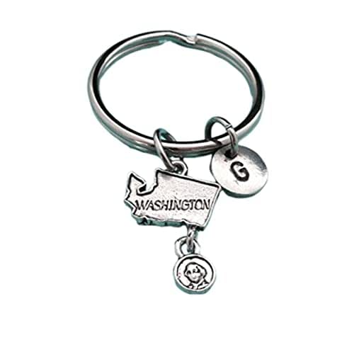 Amazon.com: Washington keychain, Washington charm, state keychain ...