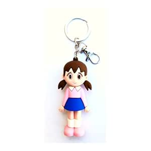 Cute Shizuka Doremon Cartoon 3D Silicone Hook Kawaii Keychain Keyring ...