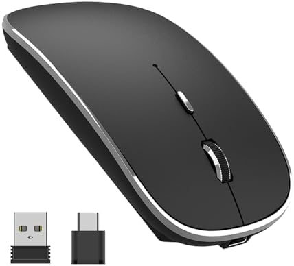 Amazon.com: LOONASA USB C Wireless Mouse, 2.4G Type C Mouse, Dual Mode ...