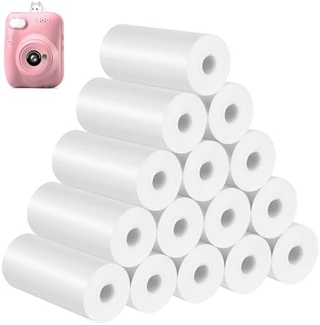 15 Rolls Thermal Paper for Kids Instant Cameras - 57 x 25 mm, Zero Ink ...
