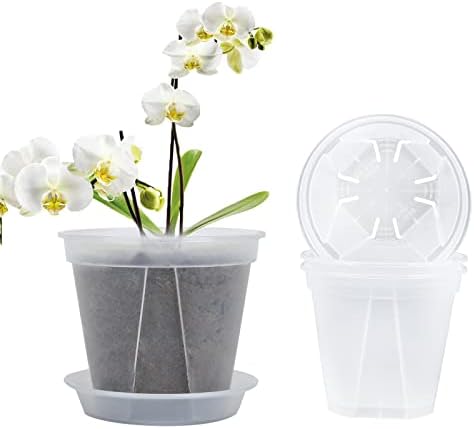 12 Pcs Transparent Plastic Plant Pots Hard Clear Flower Pots ...