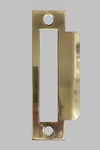 4-7/8" Polished Brass Door Strike Plate, Solid Brass, Keeper, Striker ...