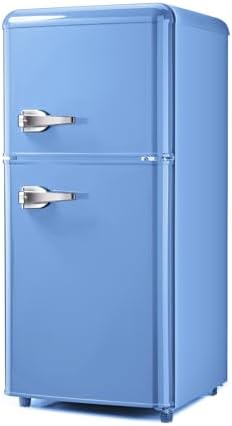 Amazon.com: Retro Mini Refrigerator with Freezer, 2-Door Retro Compact ...