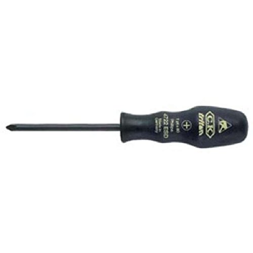 Triton ESD-Safe Phillips Screwdriver with Ergonomic Handle, #0 x 5-1/8 ...
