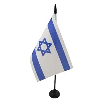 AZ FLAG - Israel Table Flag - 15 x 10 cm - Mini Israeli Office Flag 100 ...