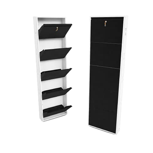 Home Texa Furniture Metal Shoe Rack Wall Mounted 5 Door Shoe Rack ...