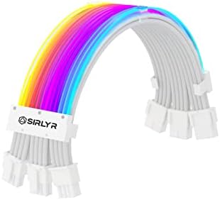 Sirlyr RGB PSU Cables,Full White ARGB GPU Power Supply Cable 3 * 8(6+2 ...