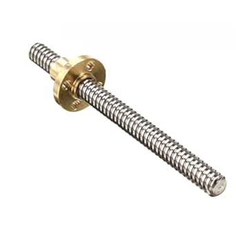 ELLANA Threaded Backlash T12 Lead Screw Rod with Brass Nut 2mm Pitch ...