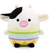 Amazon.com: LMTGLDT Pink Cow Plush Doll, Kawaii Cow Stuffed Animals ...