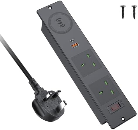 Recessed Power Socket with Wireless Charger, BQO Desk Power Strip with ...