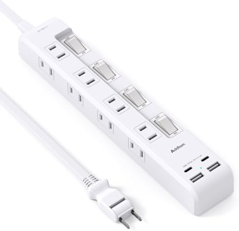 Amazon.co.jp: Addtam Extension Cord, 16.4 ft (5 m), Power Strip with ...