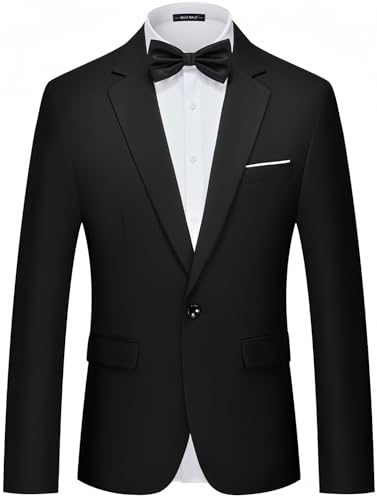 MAGE MALE Men's Suit Jacket One Button Elegant Solid Slim Fit Single ...