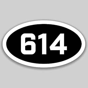 Amazon.com: 614 Area Code Sticker Ohio Columbus Dublin Gahanna City ...