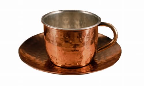 Buy ATYA LUXURY Pure Copper Tea Cup Plate (Inside Kalai) Online at Low ...