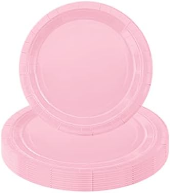 Talking Tables Pack of 12-Size 18cm Pretty Pink Paper Plates with Gold ...