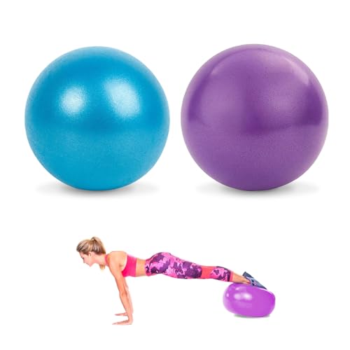 SULIVES 25cm Soft Pilates Ball (2 Pack) - Mini Exercise Ball for Yoga ...
