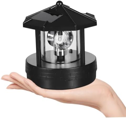 Amazon.com: 1PC Solar Lighthouse 360° Rotating Solar Powered LED ...