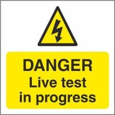danger live test in progress safety sign sticker, Waterproof sticker ...