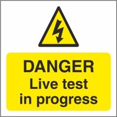 danger live test in progress safety sign sticker, Waterproof sticker ...