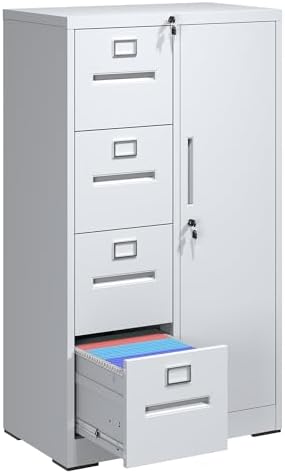 Amazon.com : VIYET File Cabinet 4 Drawer, Vertical Filing Cabinet with ...