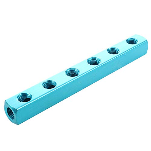SJT® 1/4" PT Threaded Ports 6 Way Quick Connect Air Hose Manifold Block ...