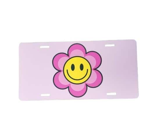 Amazon.com: Aesthetic Hippie Retro Smiley Flower Face License Plate ...