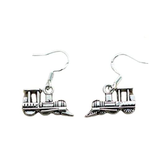 Amazon.com: Train Earrings for Women - 925 Sterling Silver Hooks ...