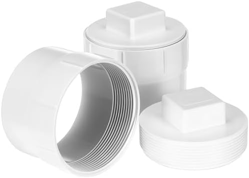 Amazon.com: Gadpiparty 2 Pcs 4" PVC Sewer Cleanout Cap, Sewer Pipe Cap ...