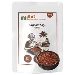 MilHut Organic Ragi 500g – Unpolished Whole Grain Finger Millet (Nachni ...