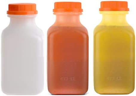 Amazon.com: [100 PACK] Empty Plastic Juice Bottles with Tamper Evident ...