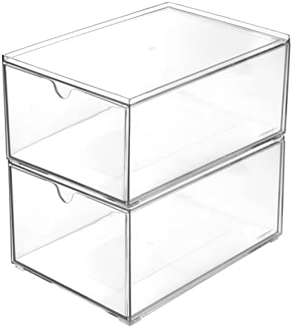 Vtopmart 2 Pack Stackable Makeup Organizer Storage Drawers, 4.4'' Tall ...