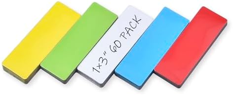 Amazon.com : Realth Magnetic Labels Dry Erase 1'' × 3'' 60 Pcs, White ...