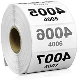 Amazon.com : 1000 Reverse Number Sticker Labels [4001-5000] - 1" x 2 ...