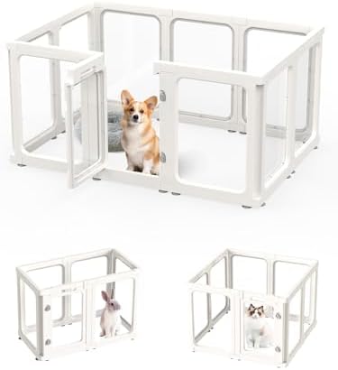 Amazon.com : Dog Playpen, Clear Acrylic Plastic Puppy Playpen Indoor ...