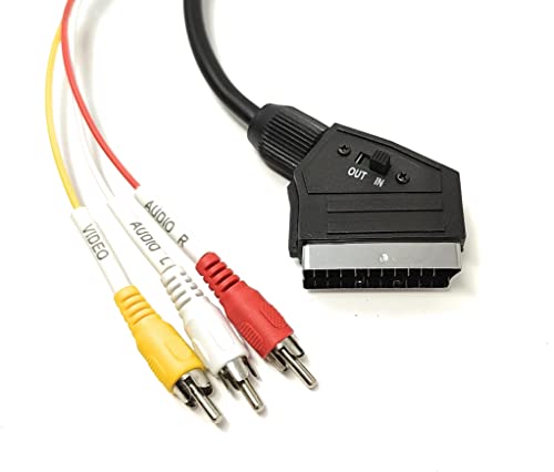 MainCore 2m SCART to Triple 3 x RCA Audio Video AV Adapter Cable with ...