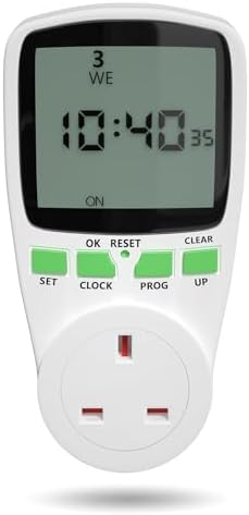 Electronic digital mains Timer Socket Plug-in with LCD Display 12/24 Hour 7 Days : Amazon.co.uk ...