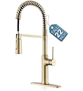 Lavatrum Kitchen Sink Faucets Brushed Gold, High-Arc Single Handle ...