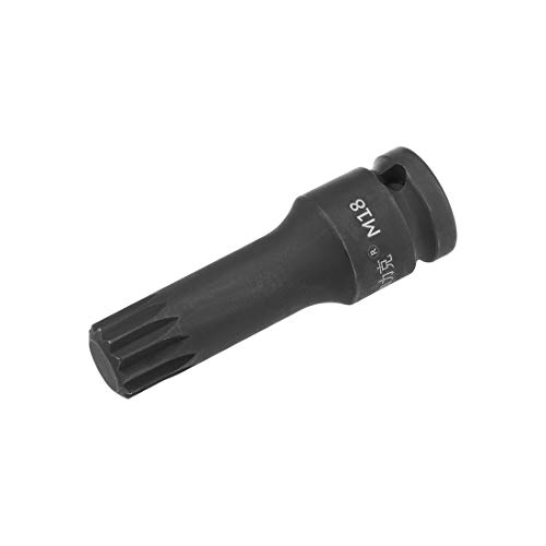 uxcell 1/2" Drive x M18 (18mm) Impact Triple Square Spline Bit Socket ...