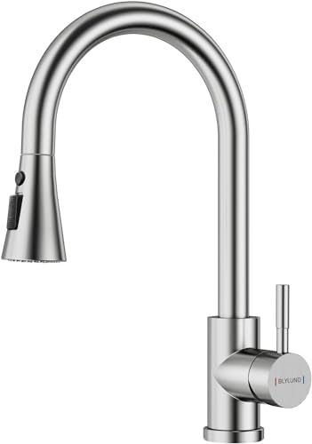 BLYLUND Brushed Nickel Kitchen Tap with Pull Out Sprayer 3 Modes ...