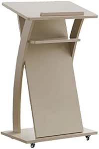 Amazon.com: Mobile Wood Lectern Podium Stand W/Wheels Modern Portable ...