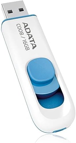 ADATA 16 GB Memoria Flash USB 2.0 Deslizable Color Blanco con Azul (Modelo C008) : Amazon.com.mx ...