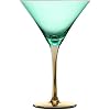 Amazon.com | Khen Colored Martini Art Deco Glasses, Gold | Set of 4 | 8 ...