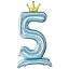 Amazon.com: 42 Inch Standing Blue Number 5 Balloons With Crown, 5th ...
