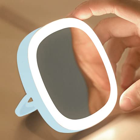 LED Mini Makeup Mirror，Brightness Adjustable led light Portable Small ...