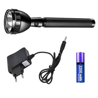 Rechargeable Heavy Duty Long Lasting Metal Body Torch Light(Black ...