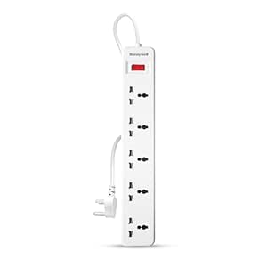 Honeywell 5 Outlet Extension Board with Master Switch, 6 Amps, 250V, 5 ...