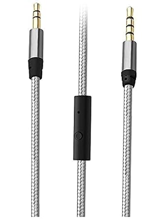Aux Audio Cable with Microphone and in-line Control, 3.5mm Male to Male ...