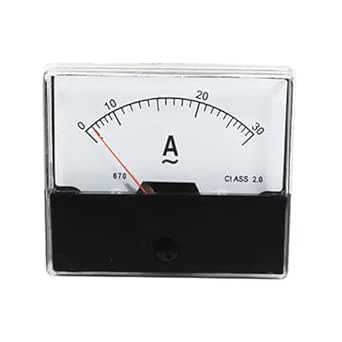 Amazon.com: Analog Rectangle Panel AC Current Meter Class 2.0 AC 0-30A ...